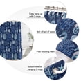 72x78 Inch Shower Curtain Navy Blue Coastal Bathroom Decor, Waterproof ...