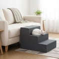 CONCETTA 3-Step Right Angle Pet Stairs Ramp, High-Density Foam Dog Cat ...