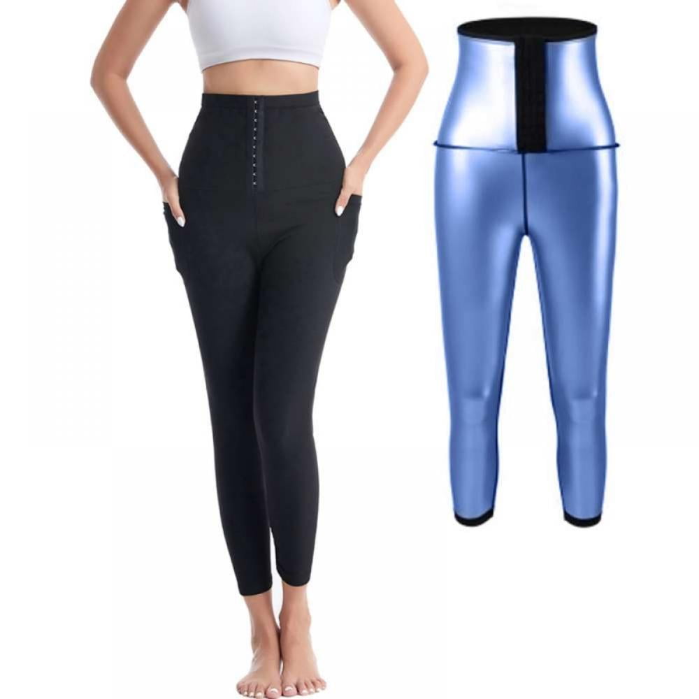 Sauna Pant Suits for Women Sweat Legging High Waist Trainer Weight Loss ...