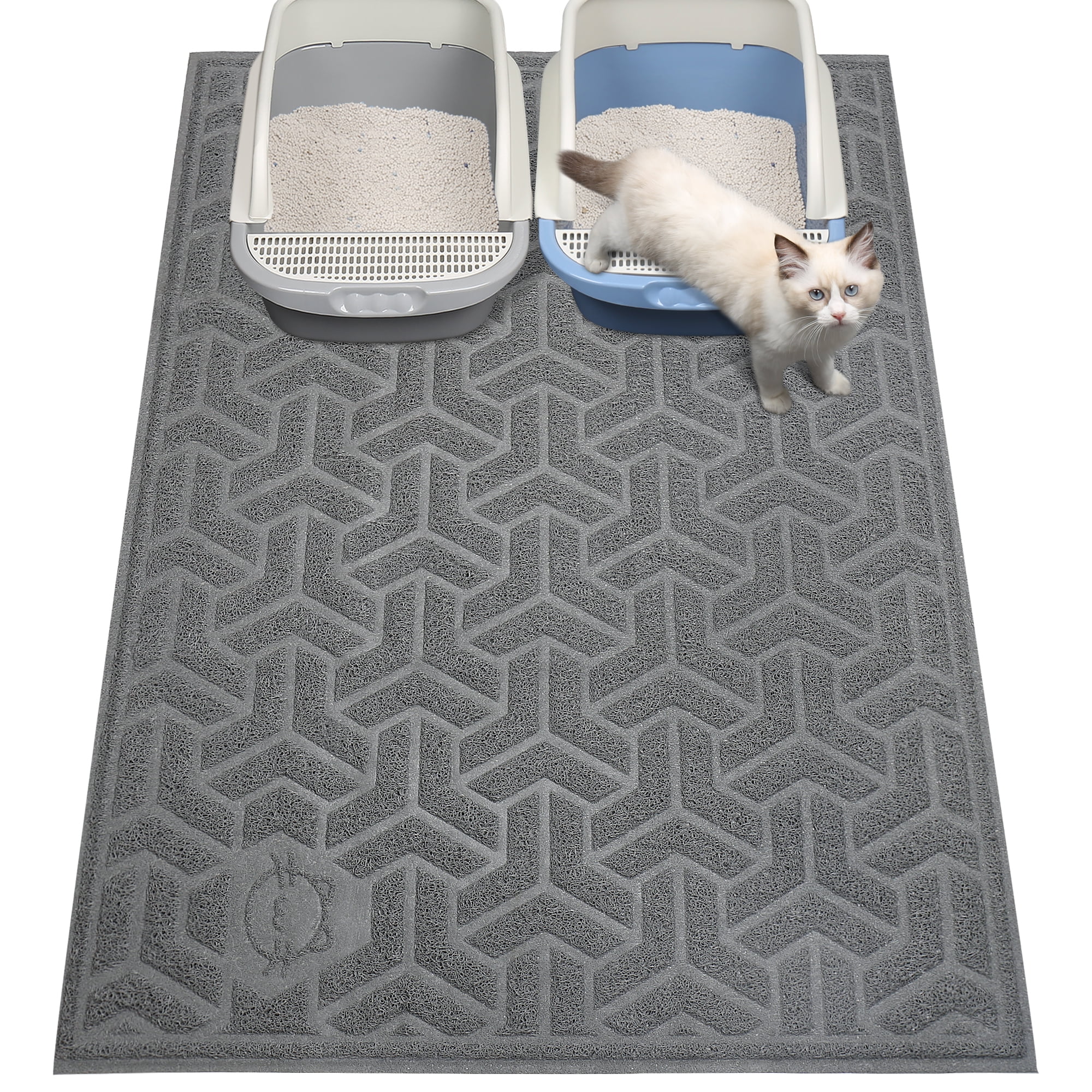 UPSKY Cat Litter Mat, Litter Trapping Mat Soft on Kitty Paws, Durable ...