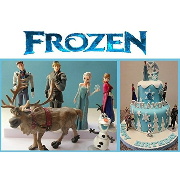 6 Piece Frozen Play Set Toy Figure Set Cake Decoration Toppers Elsa ...