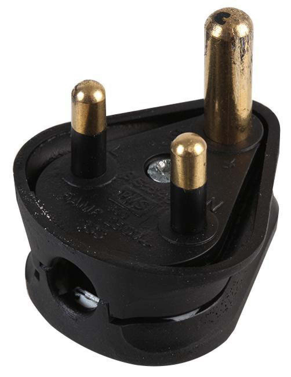 PRO ELEC - 3-Pin Round Mains Plug 5A Black - Walmart.com