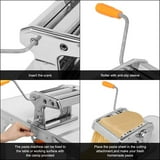 Homemade Pasta Maker Machine, Manual Hand Press with 6 Adjustable ...