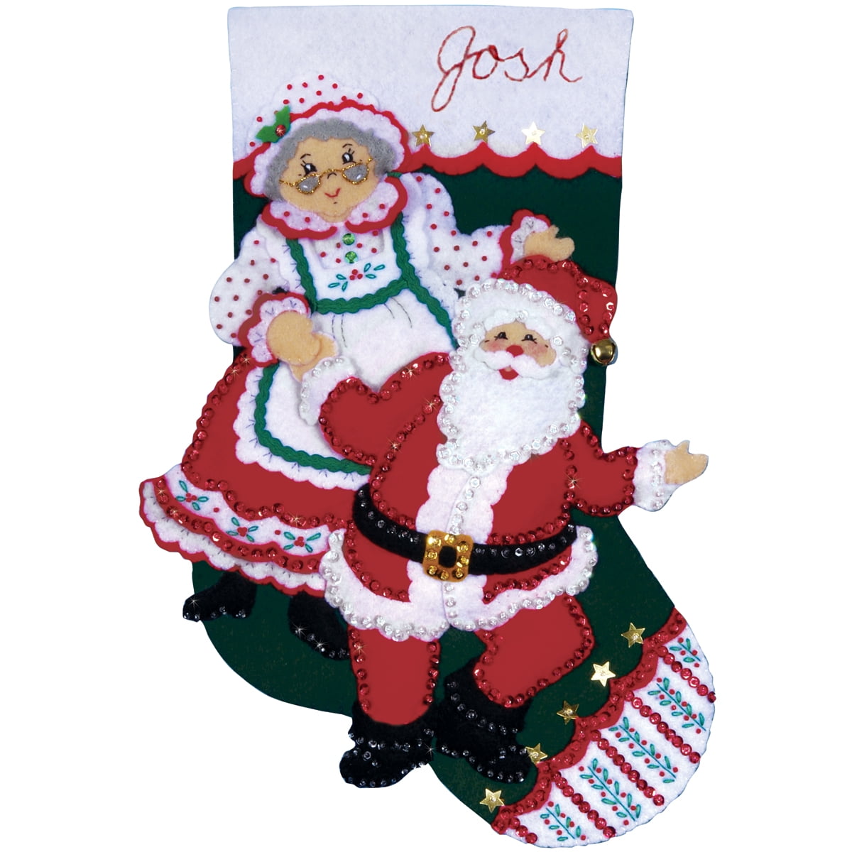 Design Works Felt Stocking Applique Kit 18" Long-Dancing Claus ...