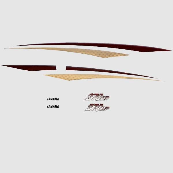 Rinker Boat Graphic Decals | 270HP Yamaha Red Black (Set of 6 ...