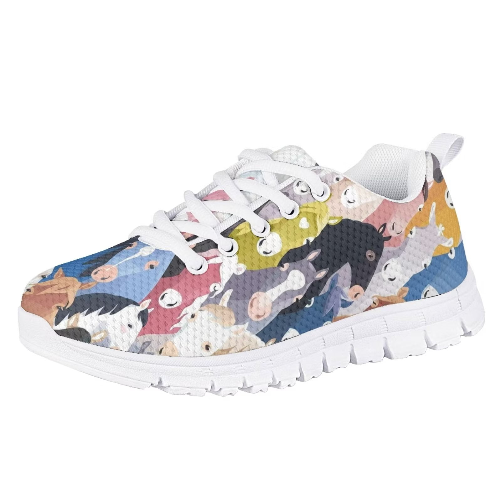 Pzuqiu Art Horse Girls Tennis Shoes Size 11 Little Kid Lace Up ...