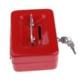 Cash Box Red Portable Crate with Key Metal , Money Box Storage 5.04 x 3 ...