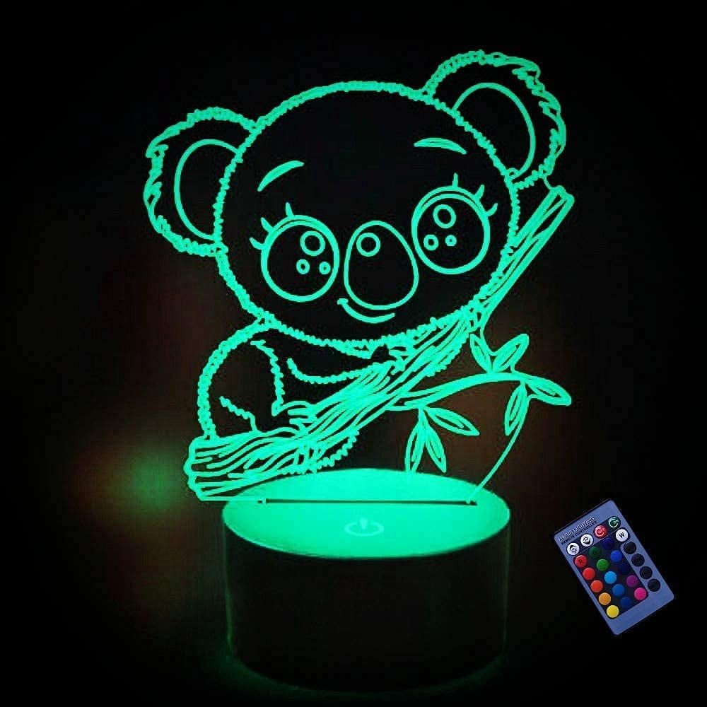 YSITIAN Creative 3D Koala Night Light 16 Colors Changing USB Powered ...