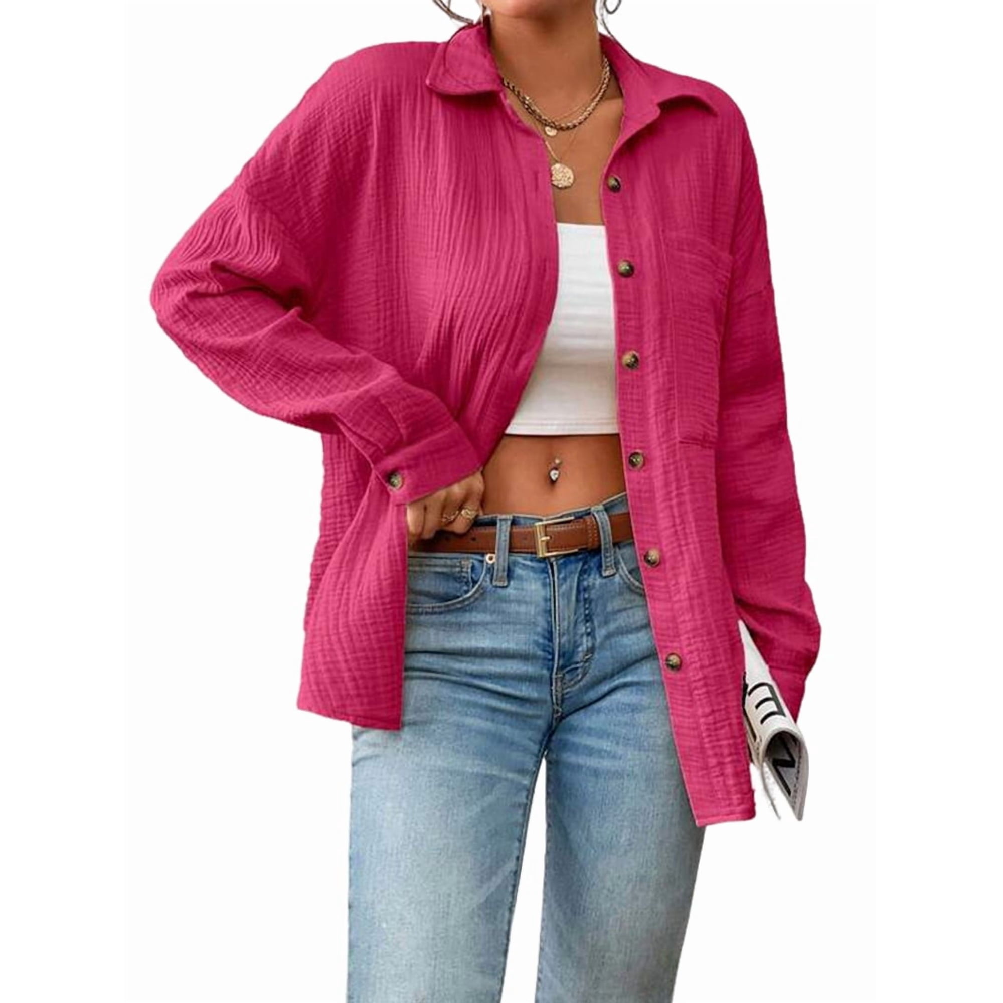 Click here for Unbranded Women Shirts Casual Turn Down Collar Lon... prices