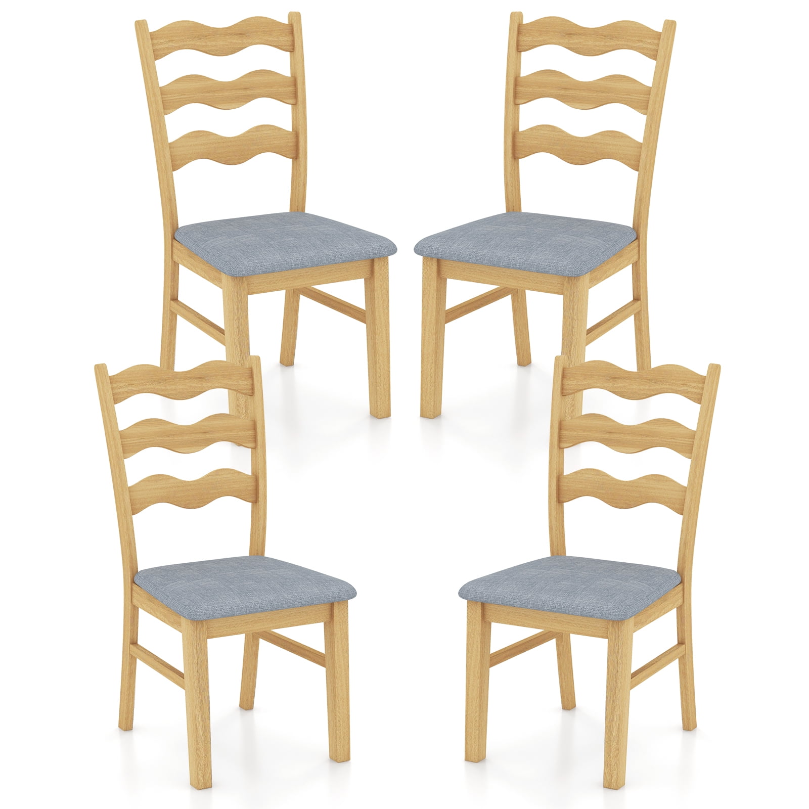 Click here for Patiojoy Topbuy Set Of 4 Dining Chairs Rubber Wood... prices