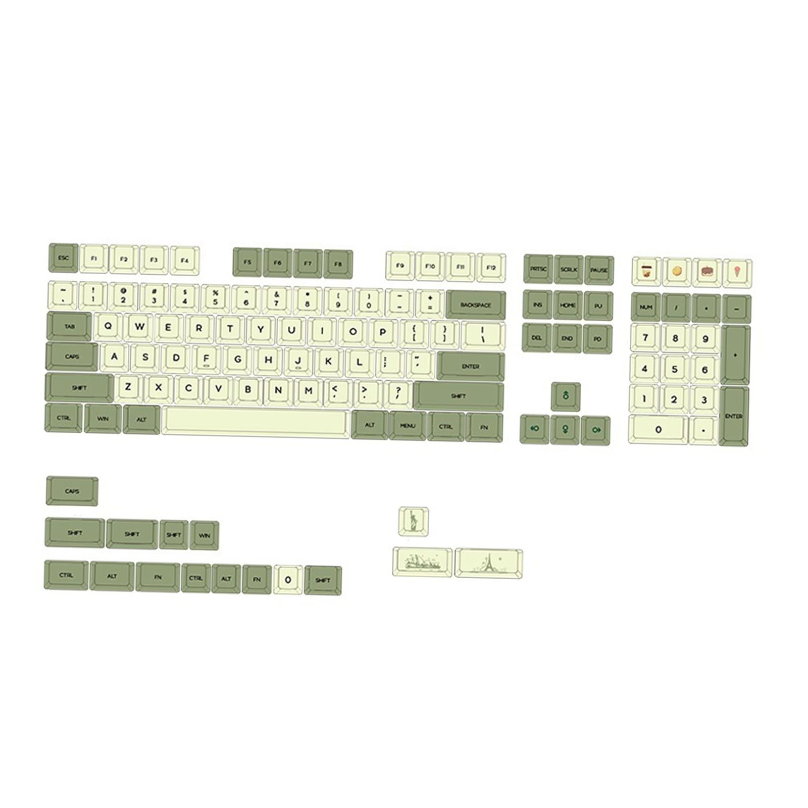 Teclas decorativas PBT de 124 teclas para teclado mecánico para juegos ...