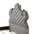 Classic Ornate Queen Size Bed, Carved, Button Tufted Headboard, Gray ...