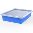 Storex Plastic Storage Tray with Lid, Letter-size Paper Sorter, Blue, 5 ...