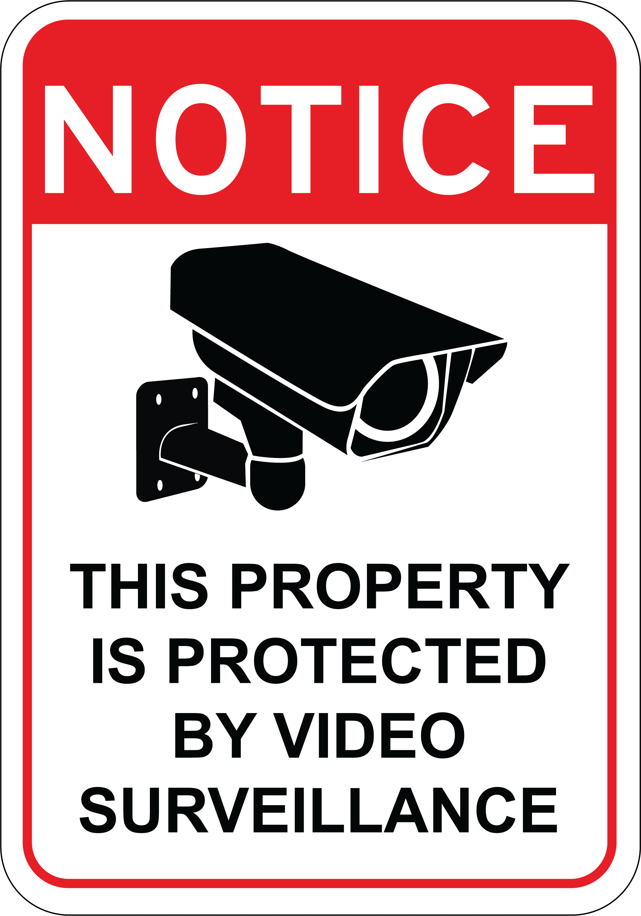 Notice Video Surveillance on Property 7" x 10" aluminum metal sign ...