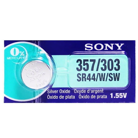 Sony 357 / 303 (SR44/W/SW) 1.55V Silver Oxide 0%Hg Mercury Free Watch ...