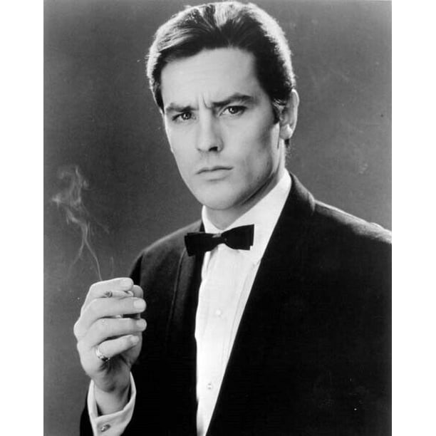 Alain Delon looks suave in tuxedo holding cigarette 1960's era 8x10 ...