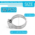 30 Pcs 3/4"~1-1/8"(19-29mm) 304 Stainless Steel Hose Clamps-Worm Drive ...