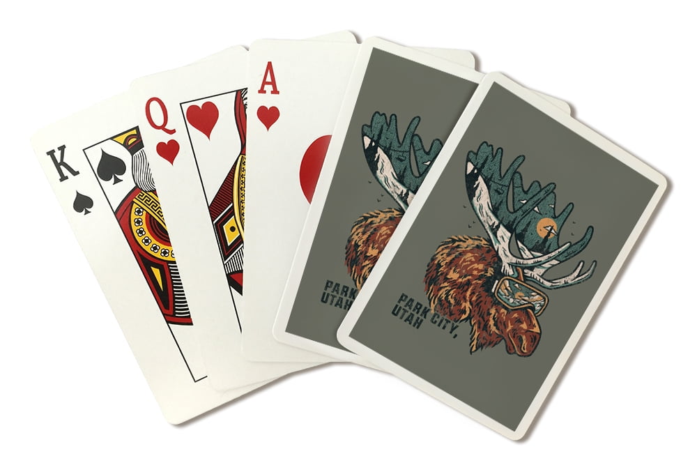Park City, Utah, Distressed Vector, Lantern Press, Premium Playing ...