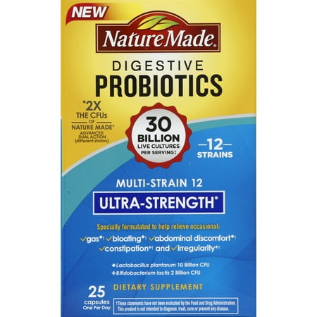NATURE MADE Probiotics, Digestive, Multi-Strain 12, Ultra-Strength ...