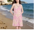 DIXRUYEE Womens Dresses Loose Neck Sleeveless Oversize White Flowers ...