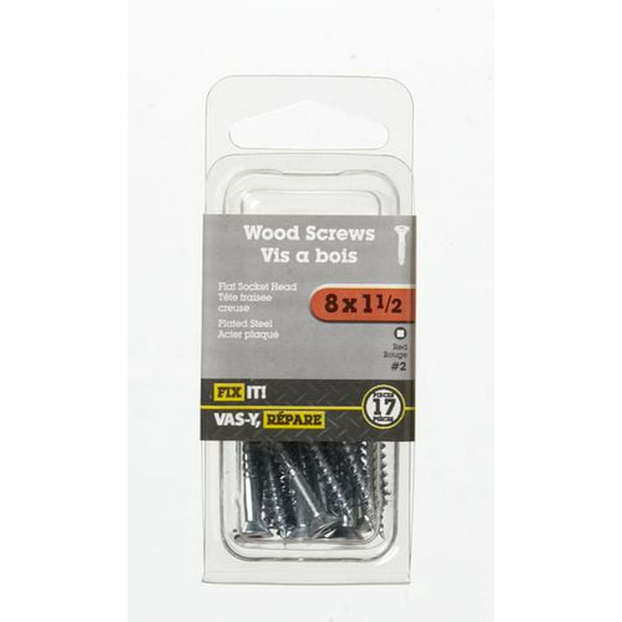 Click here for Fix It! 8x1-1/2 Flat Head Wood Screw 17 Pieces 8x1... prices