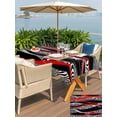 Abstract Art Rectangle Outdoor Tablecloth with Umbrella Hole Red Black ...