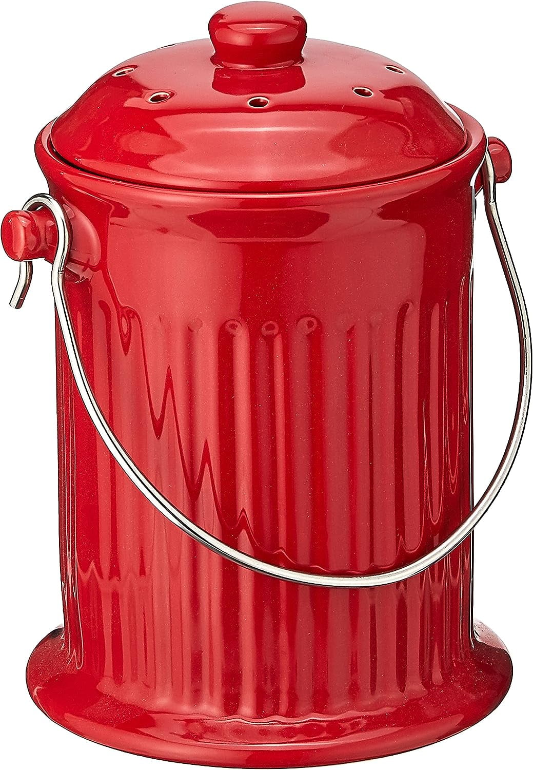 , Red 93R, 1 Gallon Ceramic Compost Keeper - Walmart.com
