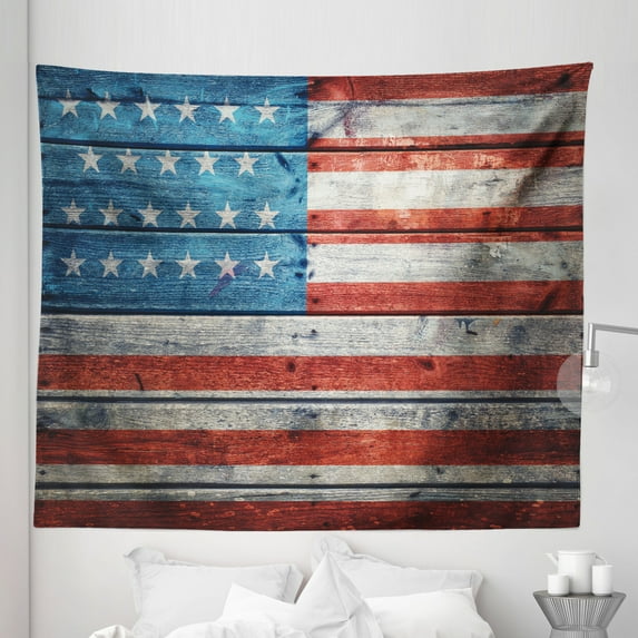 Antique Tapestry, July Independence Day Weathered Antique Wooden ...