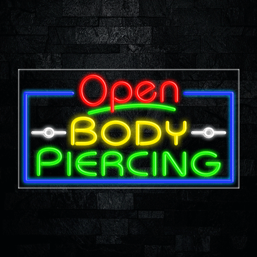 Body Piercing LED Neon Sign 33"L x 18"H #35558 - Walmart.com