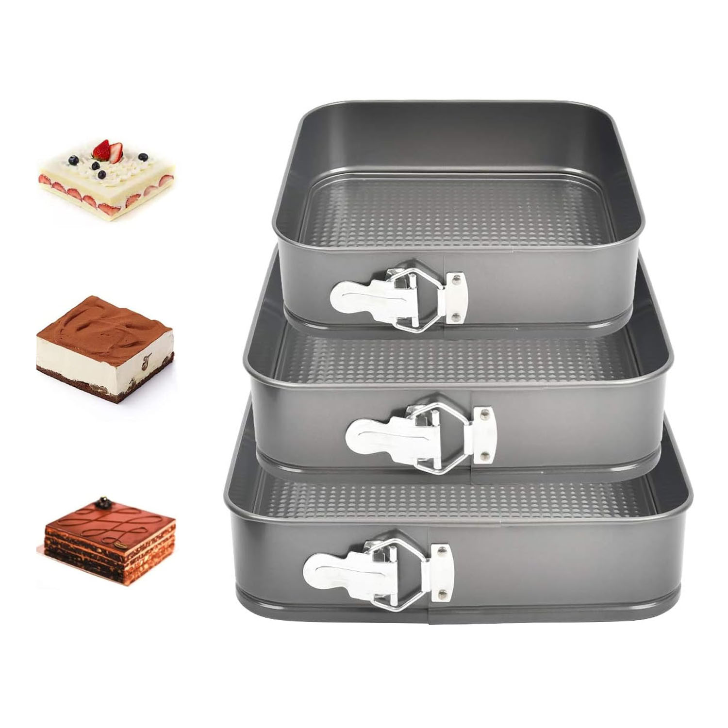 Springform cake tin, diameter 24/26/28 cm, square baking tin, with ...