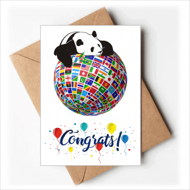 Panda position Earth Sobre de la Carta de felicitación de la tarjeta de ...