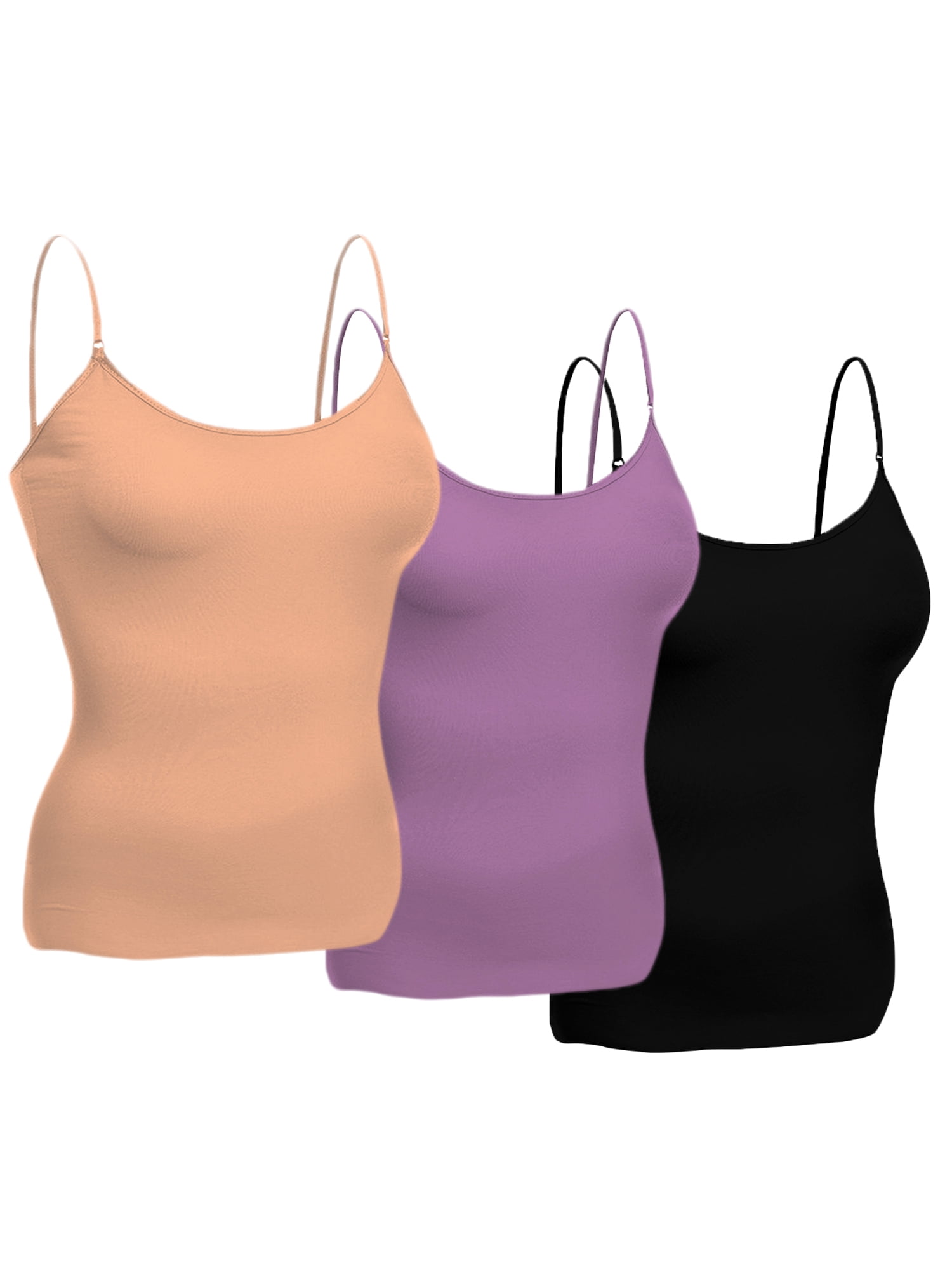 Emmalise Women's Basic Short Camisole Adjustable Strap Layering Cami ...