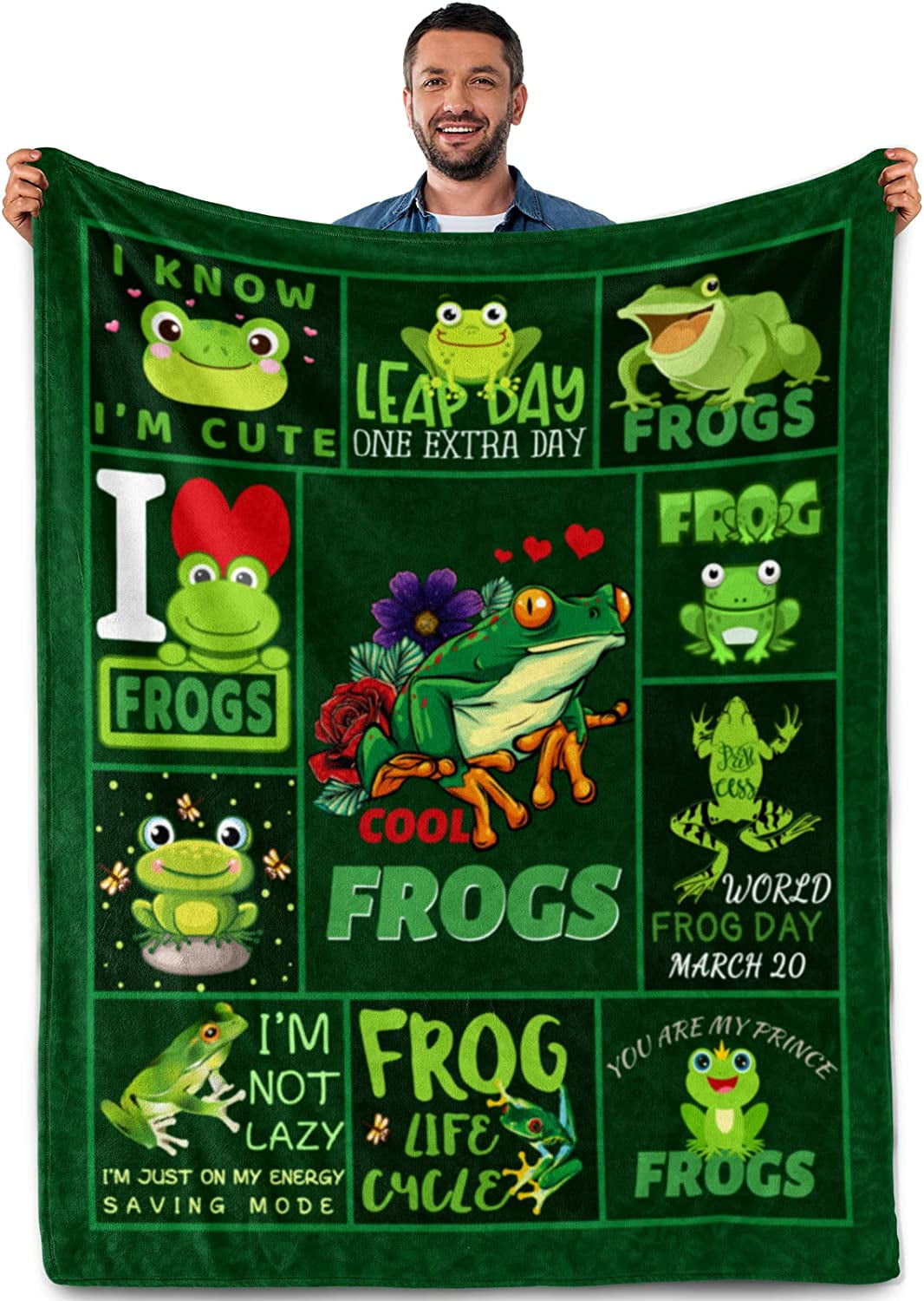 Frog Blanket Frog Gifts for Women, Cute Frogs Decor Stuff Blanket Gifts ...