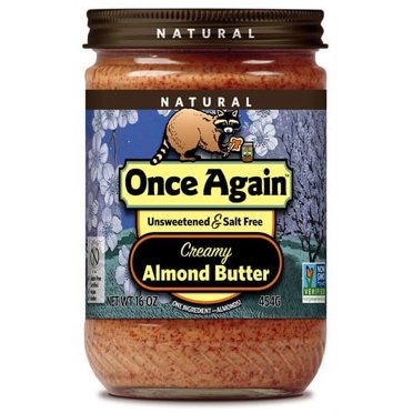 Once Again Organic No Salt Butter Peanut, 16 Oz - Walmart.com