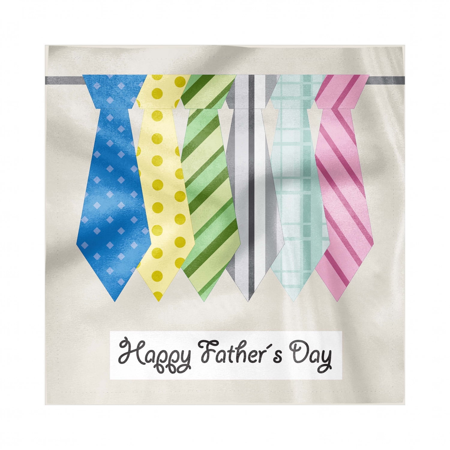 Fathers Day Decorative Satin Napkins Set of 4, Colorful Dad Ties with ...