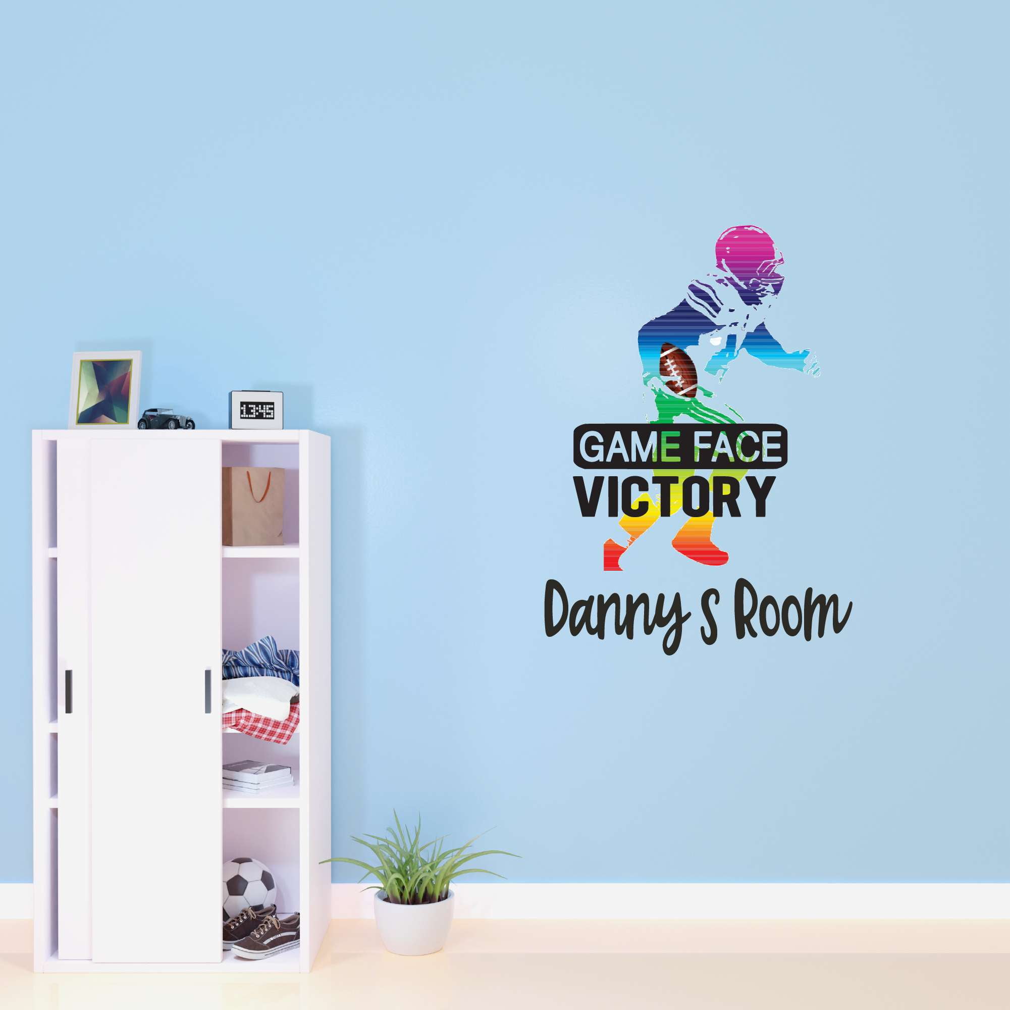 Boys Game Face Victory Active Sports Wall Decal Decoration Football ...