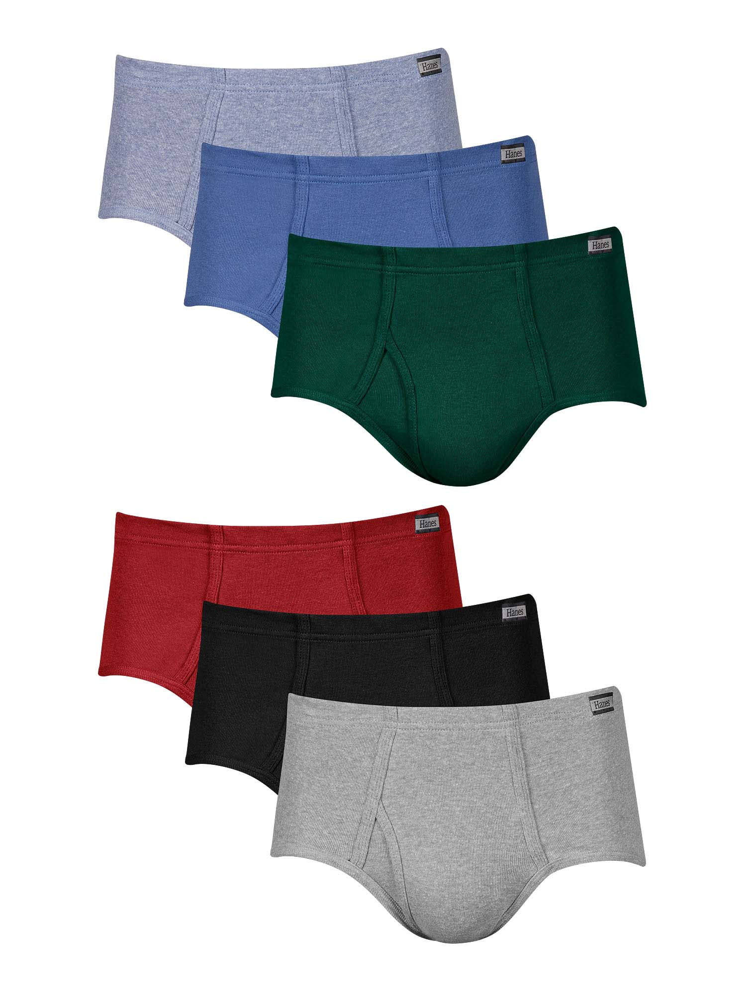 Hanes Men's Value Pack Covered Waistband Dyed Briefs, 6 Pack - Walmart.com
