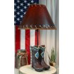Rustic Western Plains Bison Buffalo Table Lamp on Sloped Rocks by Tree ...