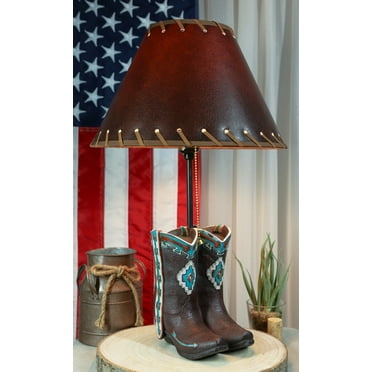 Rustic Western Plains Bison Buffalo Table Lamp on Sloped Rocks by Tree ...