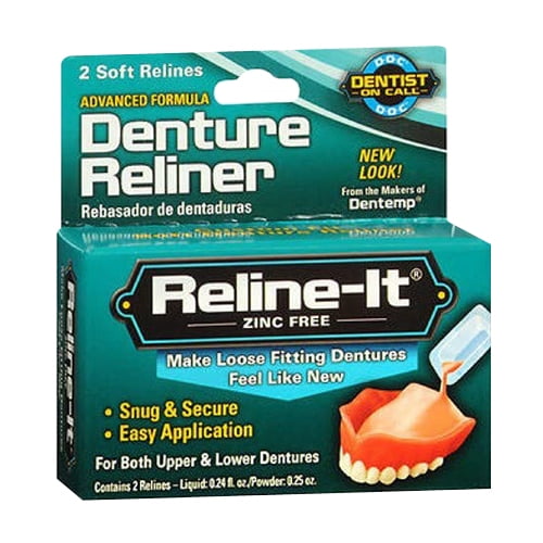 Dentemp Reline It Denture Reliner Kit for Both Upper and Lower Dentures ...