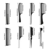 ZOUYUE Hair Styling Combs Set, 8Pcs Including Bristle Hair Brush and ...