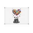 Abstract Panda Sun Shade Sail 14'X18' Colored Heart Paint Red Blue ...