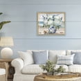 Stupell Industries Seaside Hydrangea Bouquet in Window Gold Framed ...