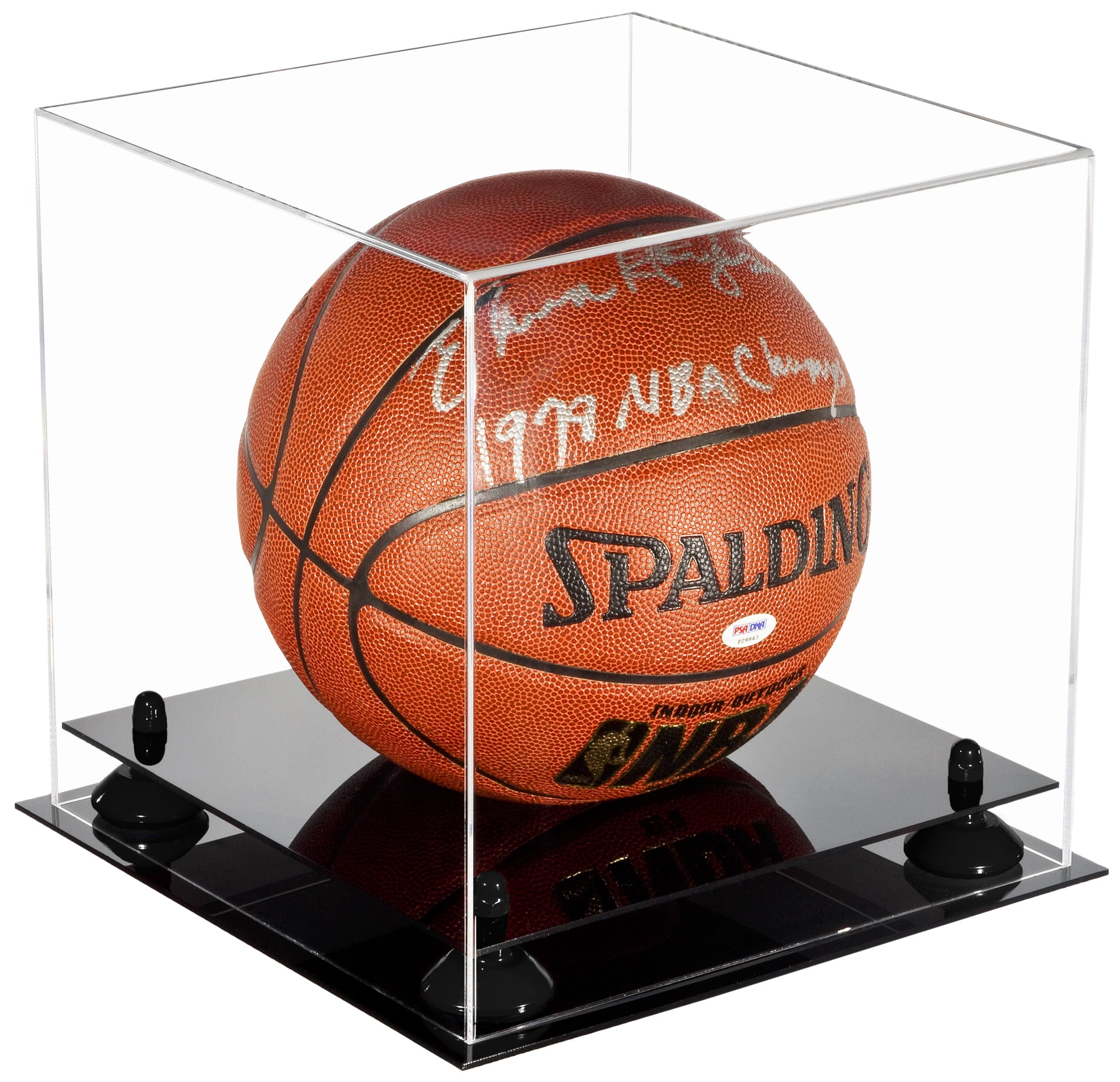 Deluxe Clear Acrylic Full Size Basketball Display Case with Black ...