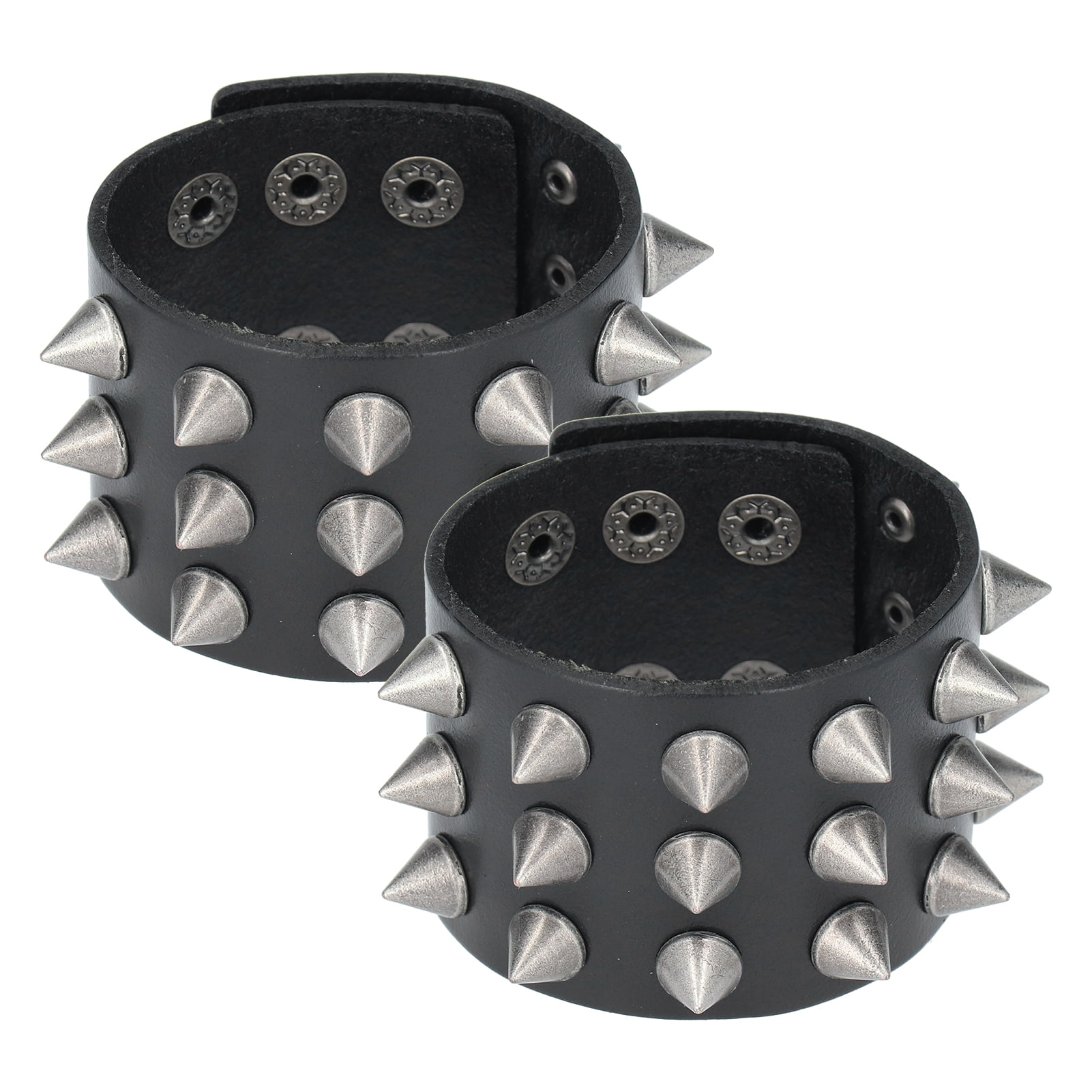 Click here for Ylshrf Faux Leather Spike Bracelet  Punk Wristband... prices