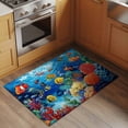 Cartoon Fish Bathroom Mats 2x3 FT, Non Slip Small Kitchen Mat, Blue ...