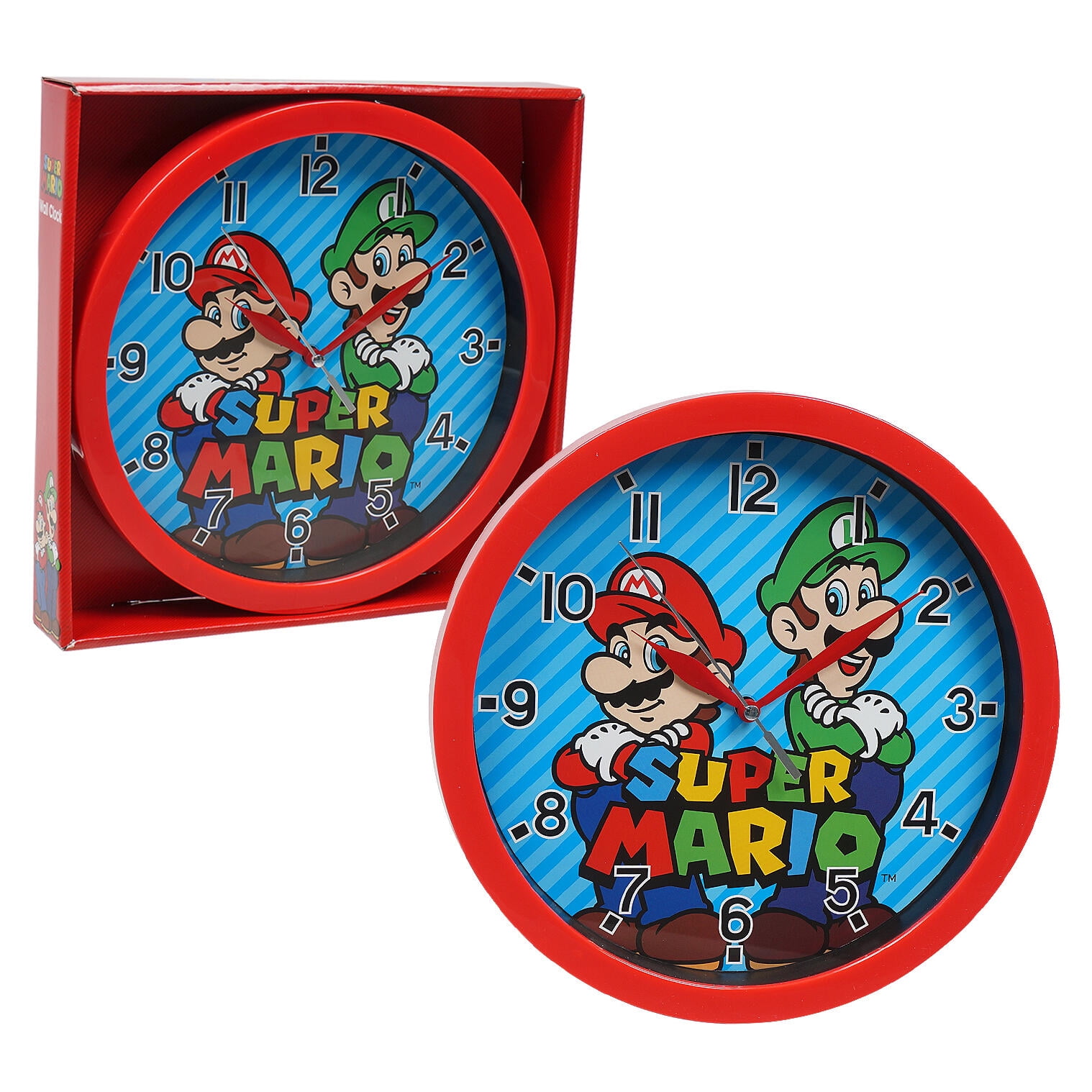 WALL CLOCK,9¾""RED FRAME MARIO - Walmart.com