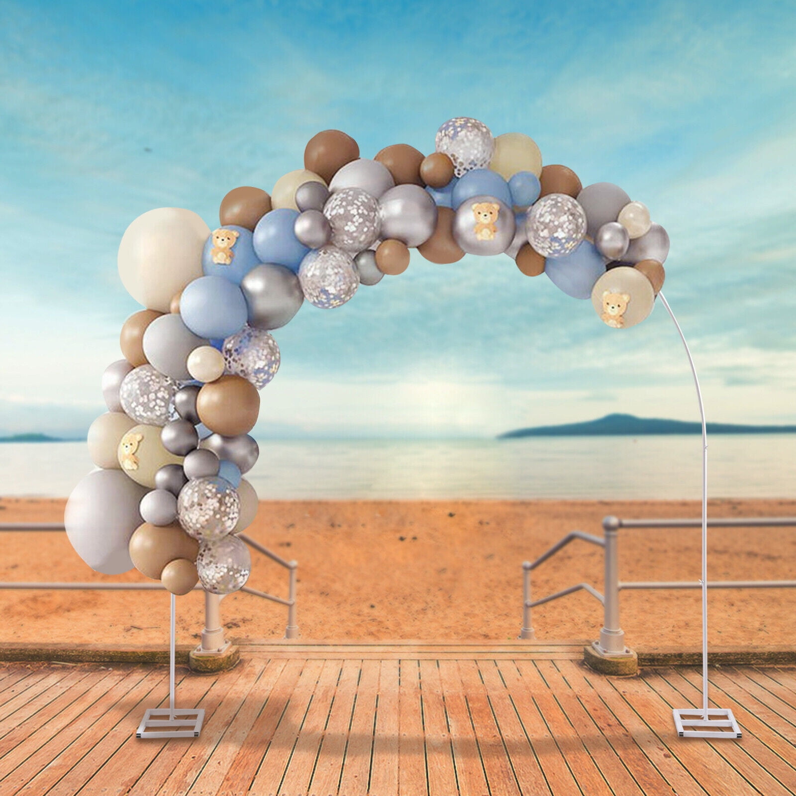 SHZICMY 7.5ft Metal Arch Balloon Flower Holder Party Entryway Gate ...