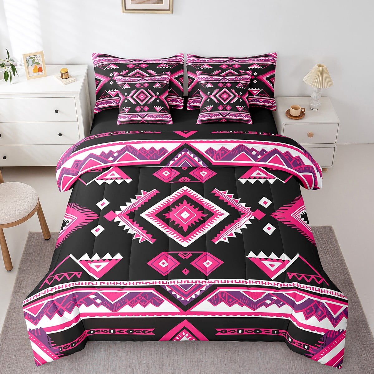 Gothic Aztec Bed in a Bag Queen Comforter Set 7 Piece, Style Western ...