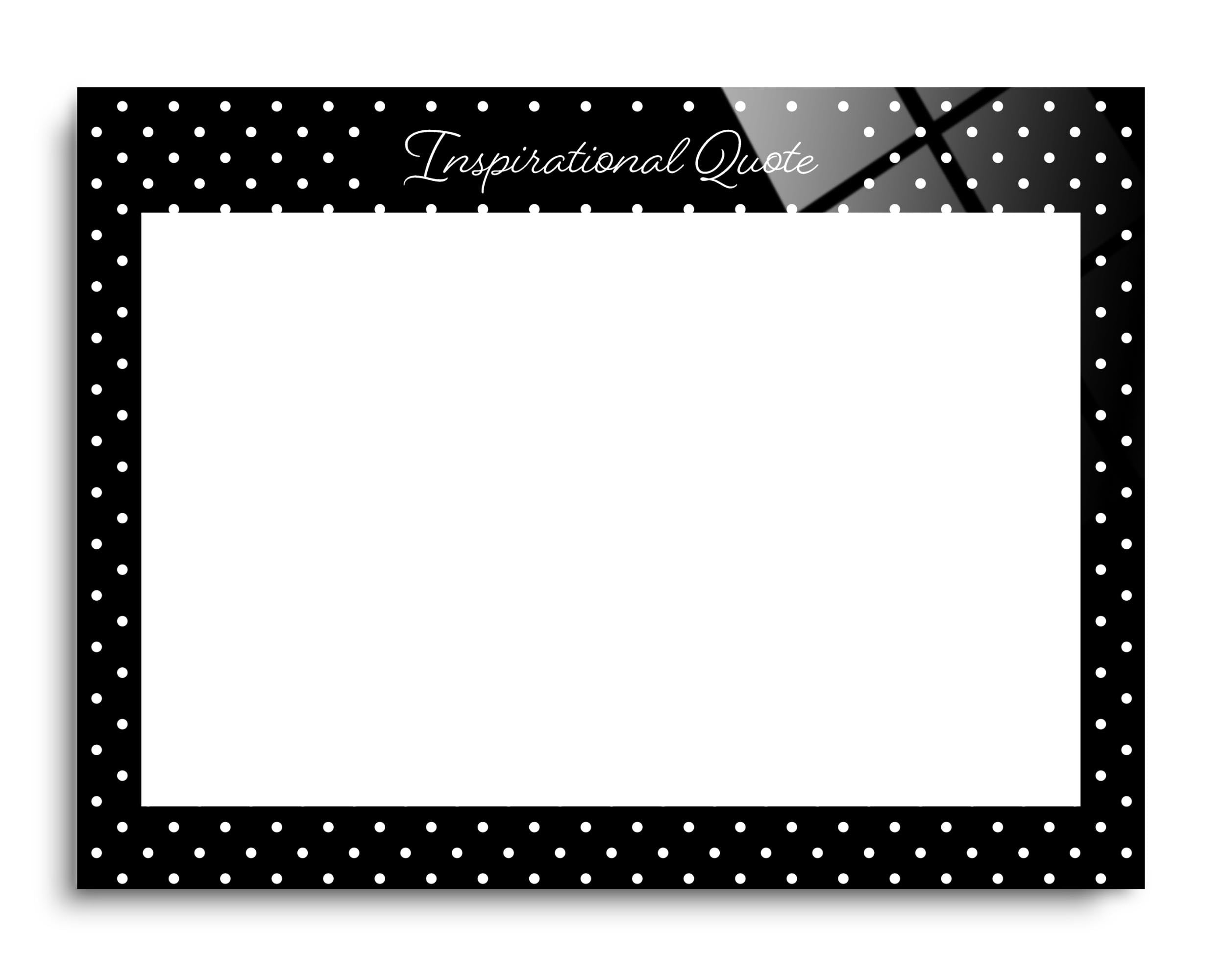 Inspirational Quote Black White Polka Dots 16 x 12 Glass Wall Plaque ...